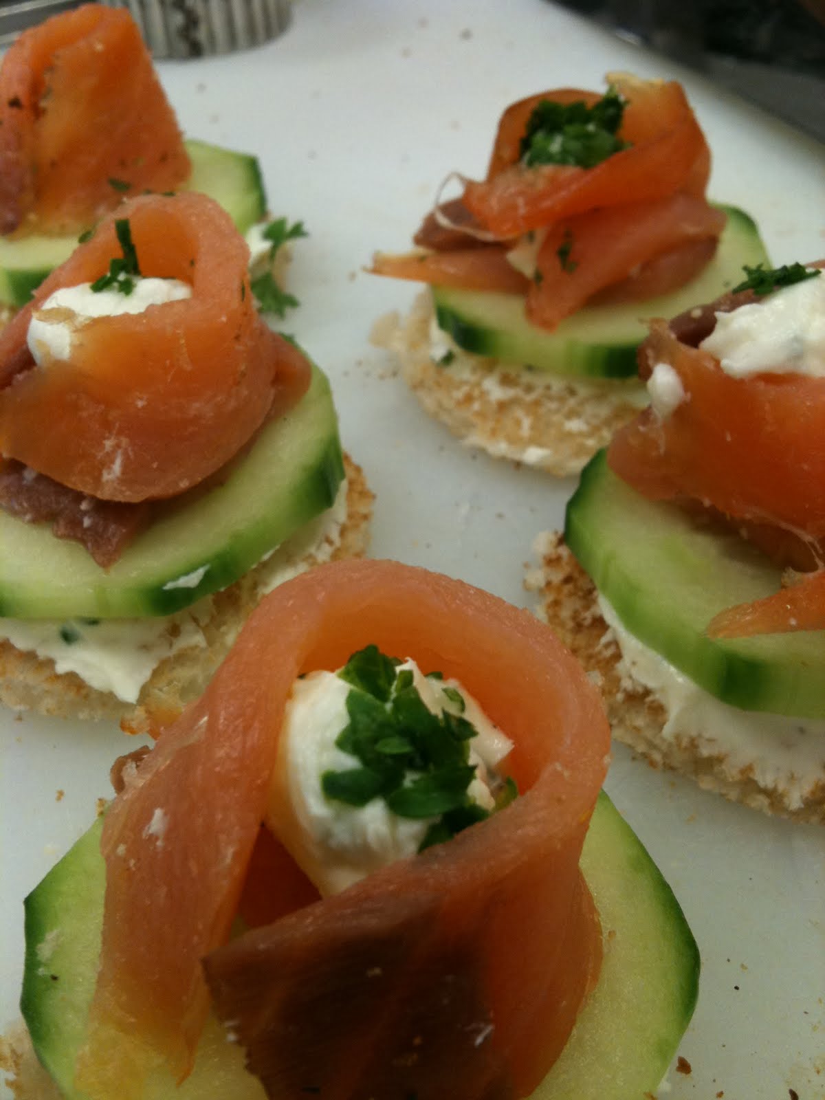 adobo down under: Smoked salmon canapes