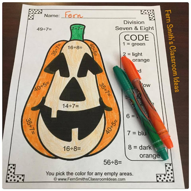 Grab This Color By Numbers Halloween Fun Multiplication and Division ...