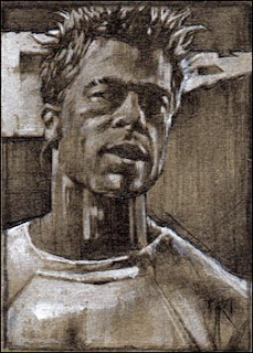 Fine Art by Jim Kilroy: "Tyler Durden (Fight Club)" ACEO / Sketch Card
