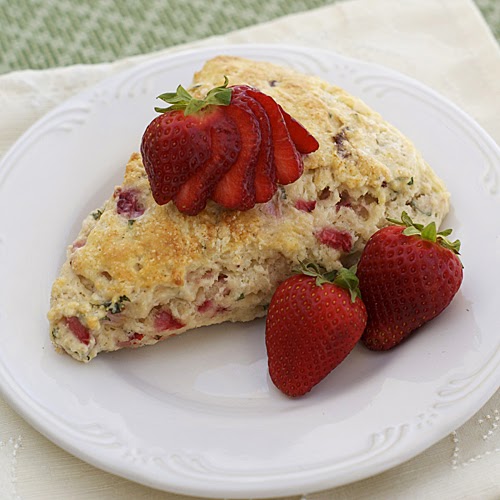 Strawberry Basil Scones ~ Heat Oven to 350