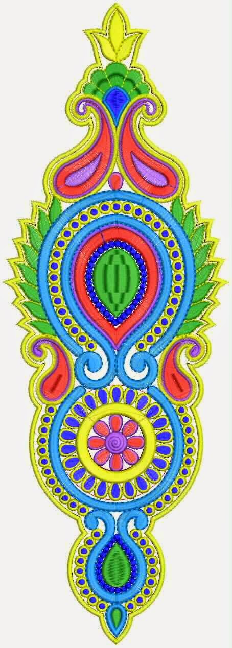 EmbDesignTube: Anarkali Dresses Embroidery Kali Patch Designs