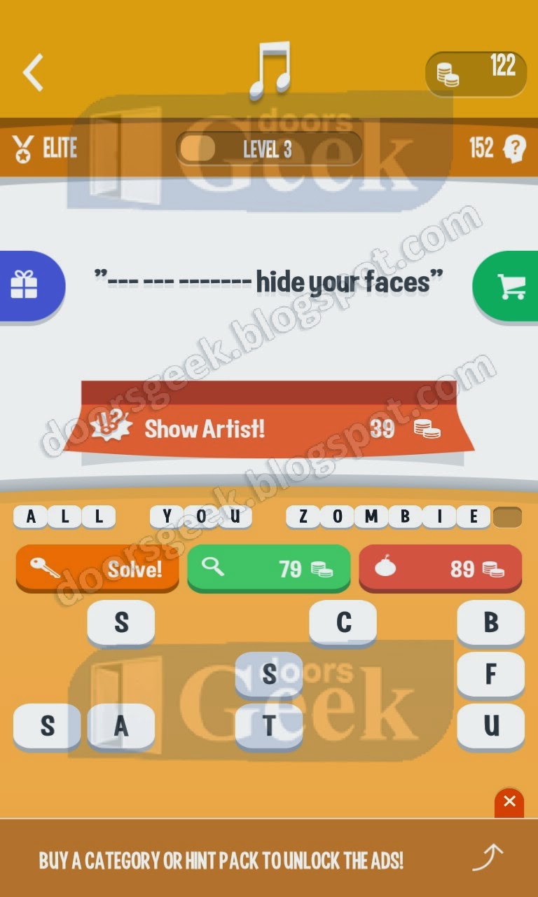 Song Quiz [Elite] Level 3 Answer ~ Doors Geek