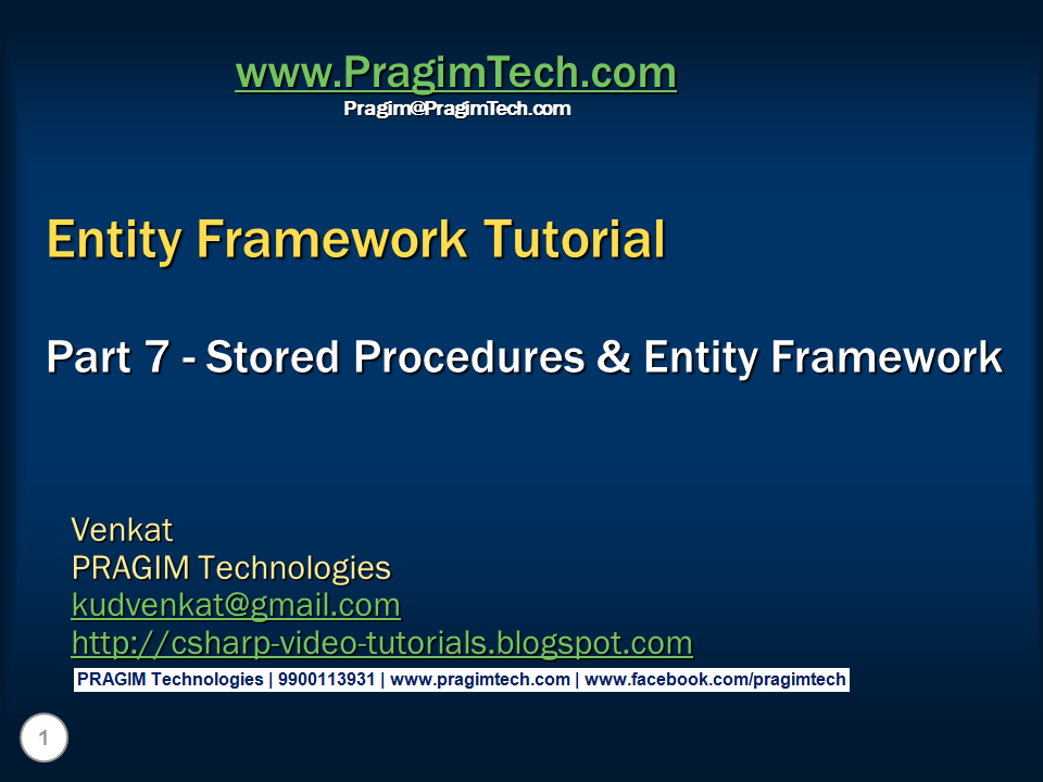 Sql server, .net and c# video tutorial: Part 7 - Using stored procedures with entity framework