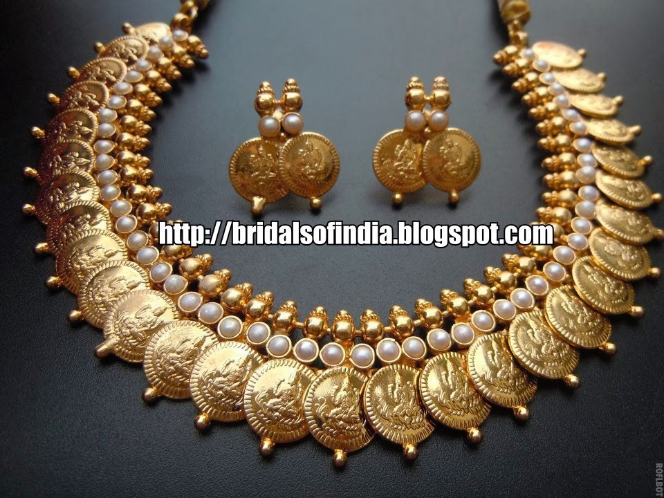 Fashion world: Latest design Gold Kasu Mala with pearl