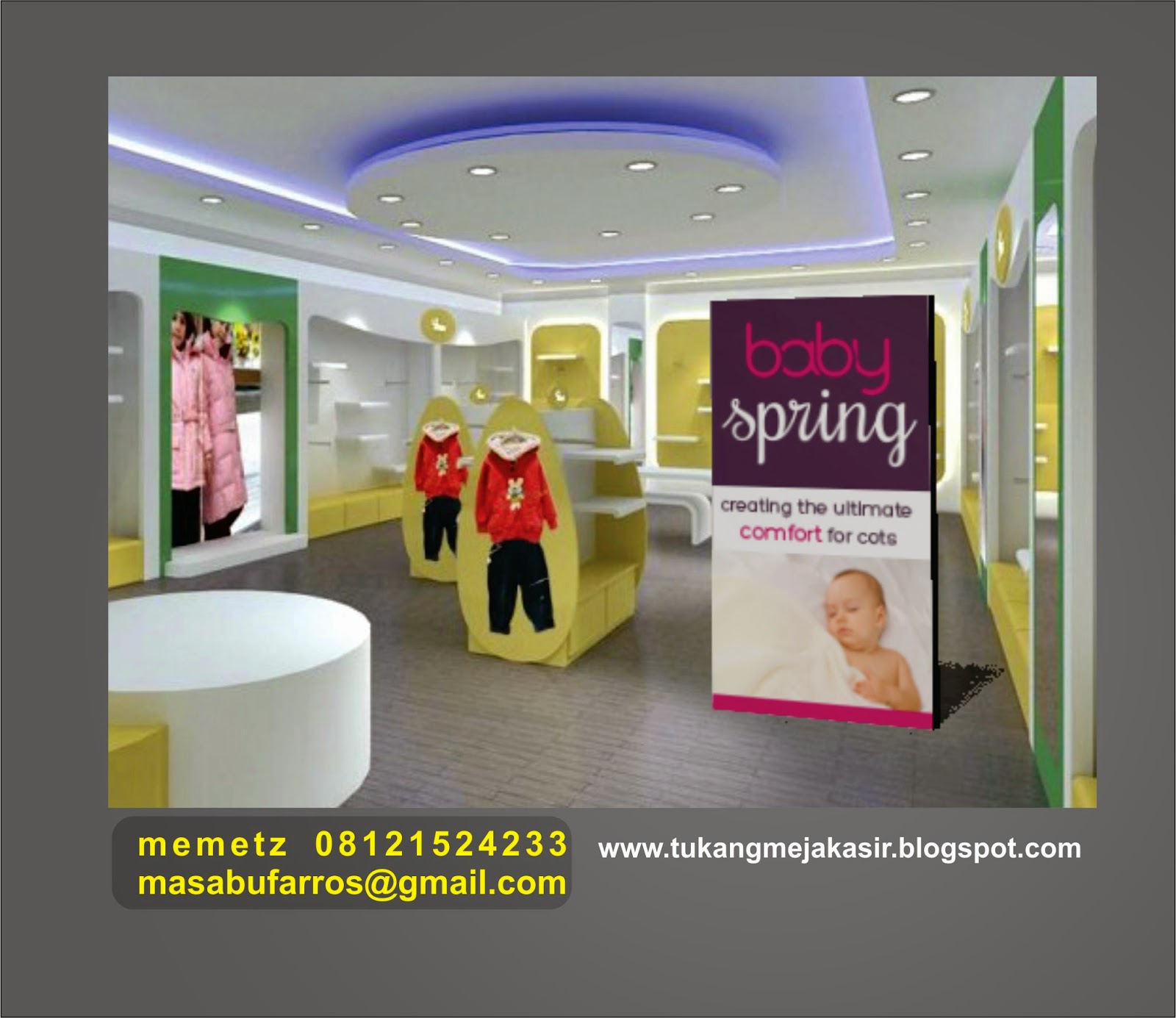 interior design & specialist meja kasir: baby shop design, toko baju ...