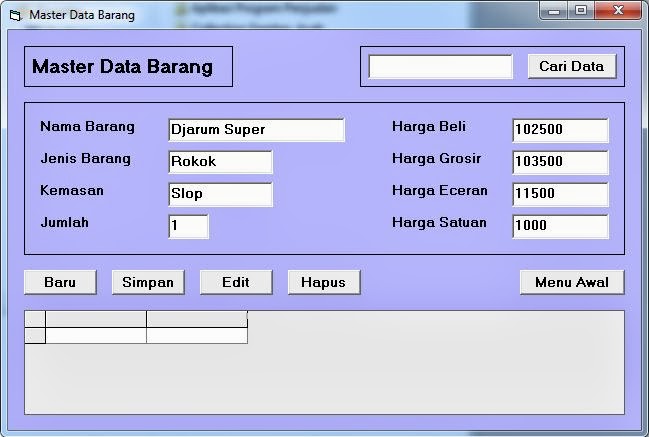 Membuat Form Master Barang Dengan Data Dari MySQL ~ Aneka Tutorial ...