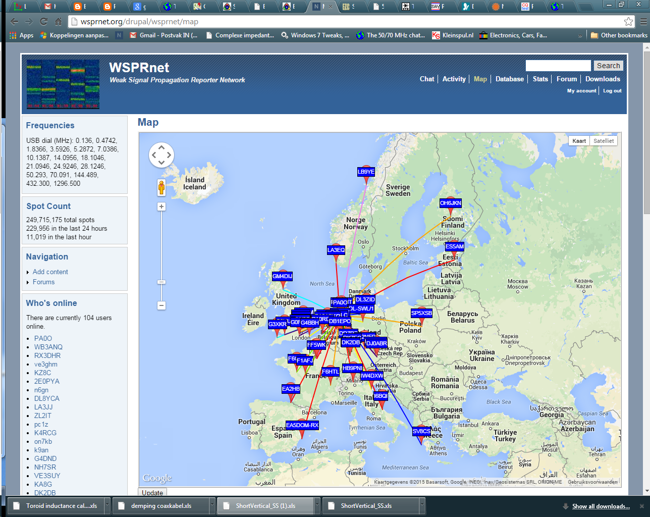 630M 475.7 kHz WSPR MAP