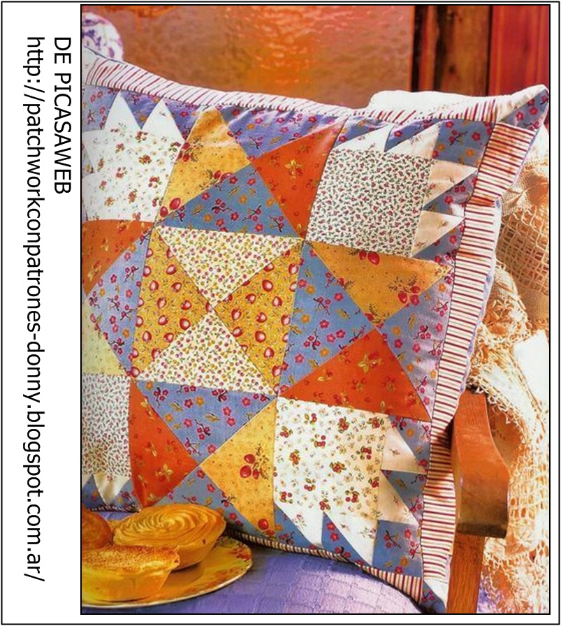 PATCHWORK= SOLO PATRONES = TODO GRATIS: PATCHWORK = ALMOHADON REALIZADO ...