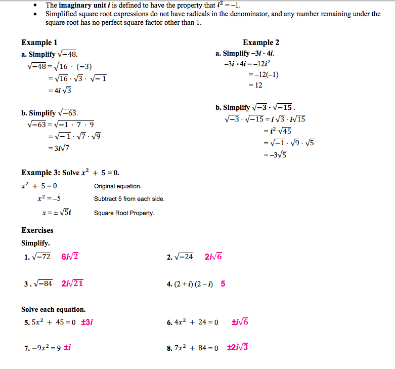 Mr Camire's Math Class: Algebra 2 Chapter 3