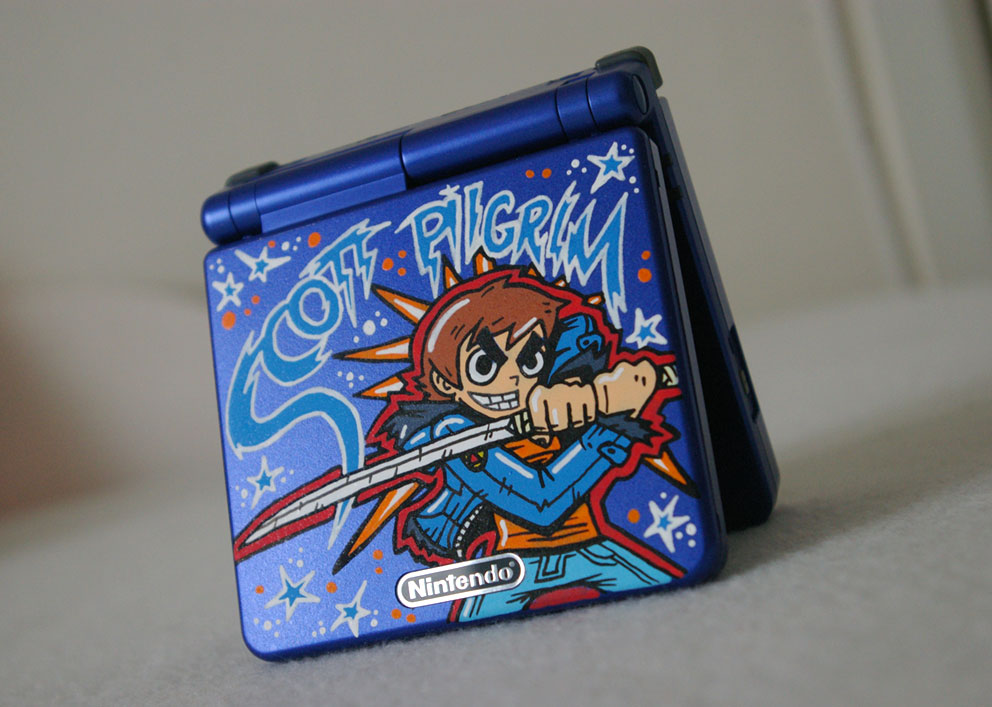 Custom Gameboy Advance SP "SCOTT PILGRIM" - Entertaining in My Home