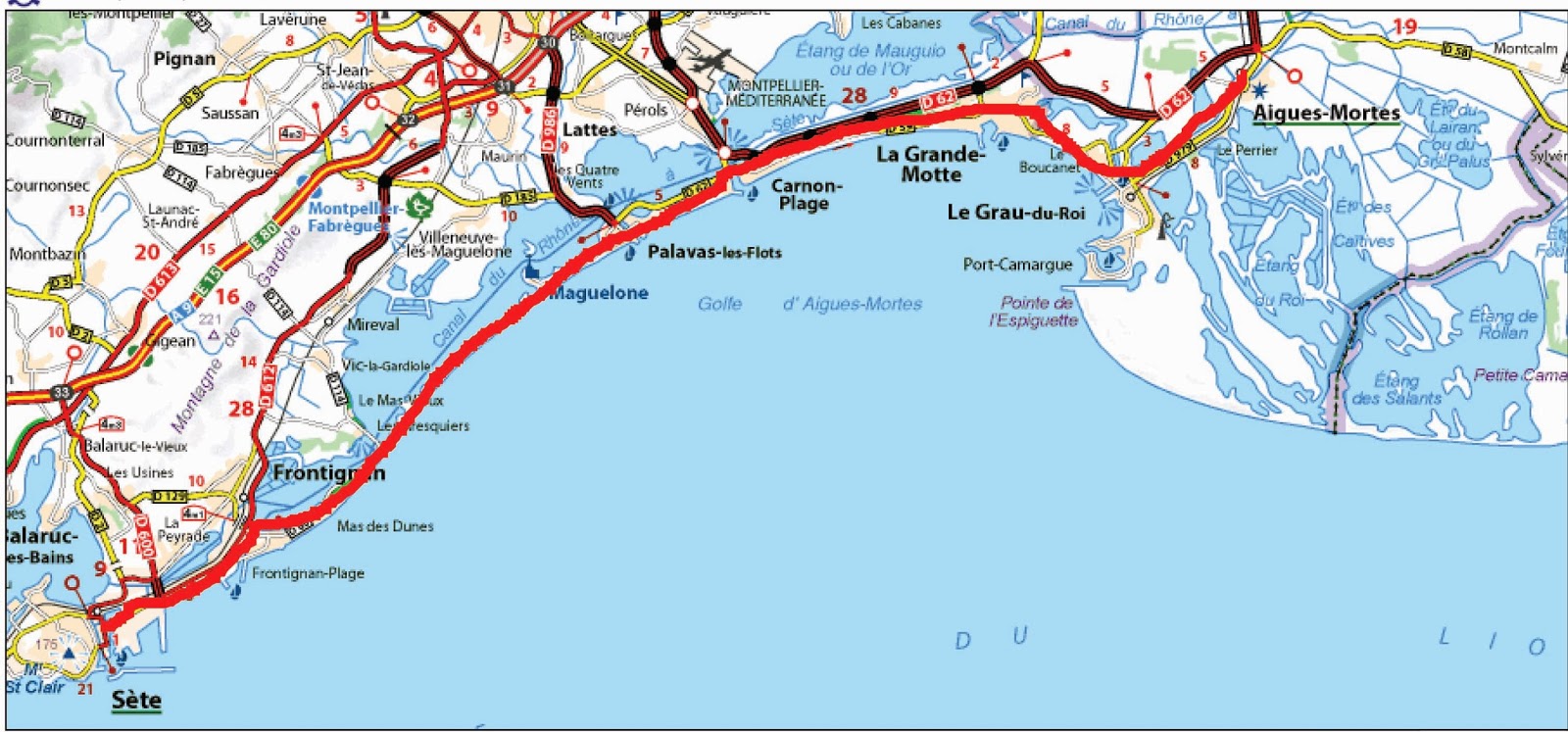 Sète - Marseille à VTT: le parcours