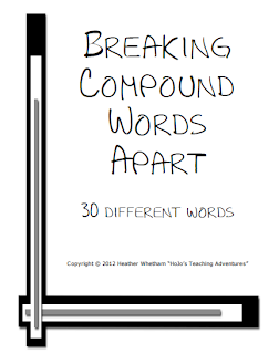 Breaking Compound Words Apart FREEBIE - HoJo's Teaching Adventures, LLC