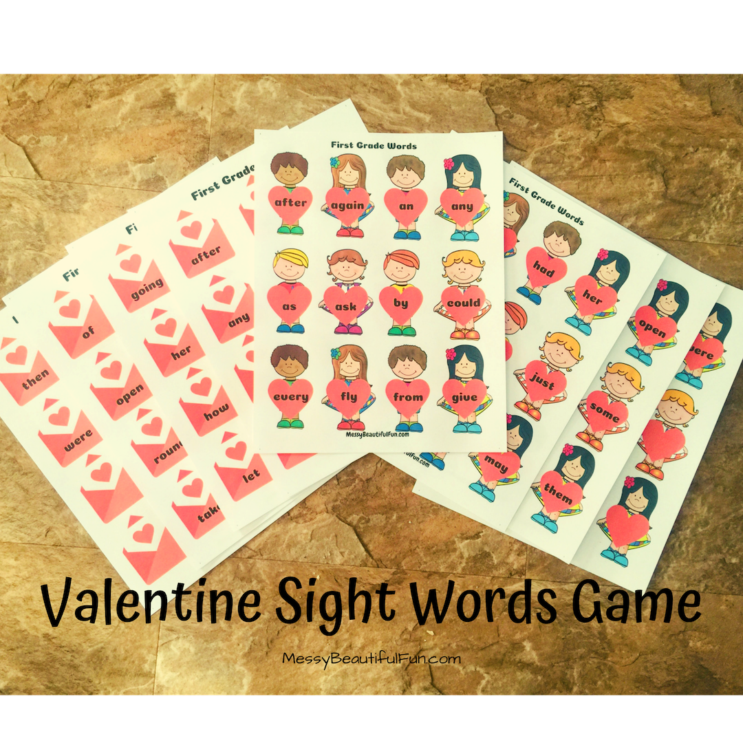 Messy, Beautiful, Fun: Valentines Day Sight Words Delivery Game