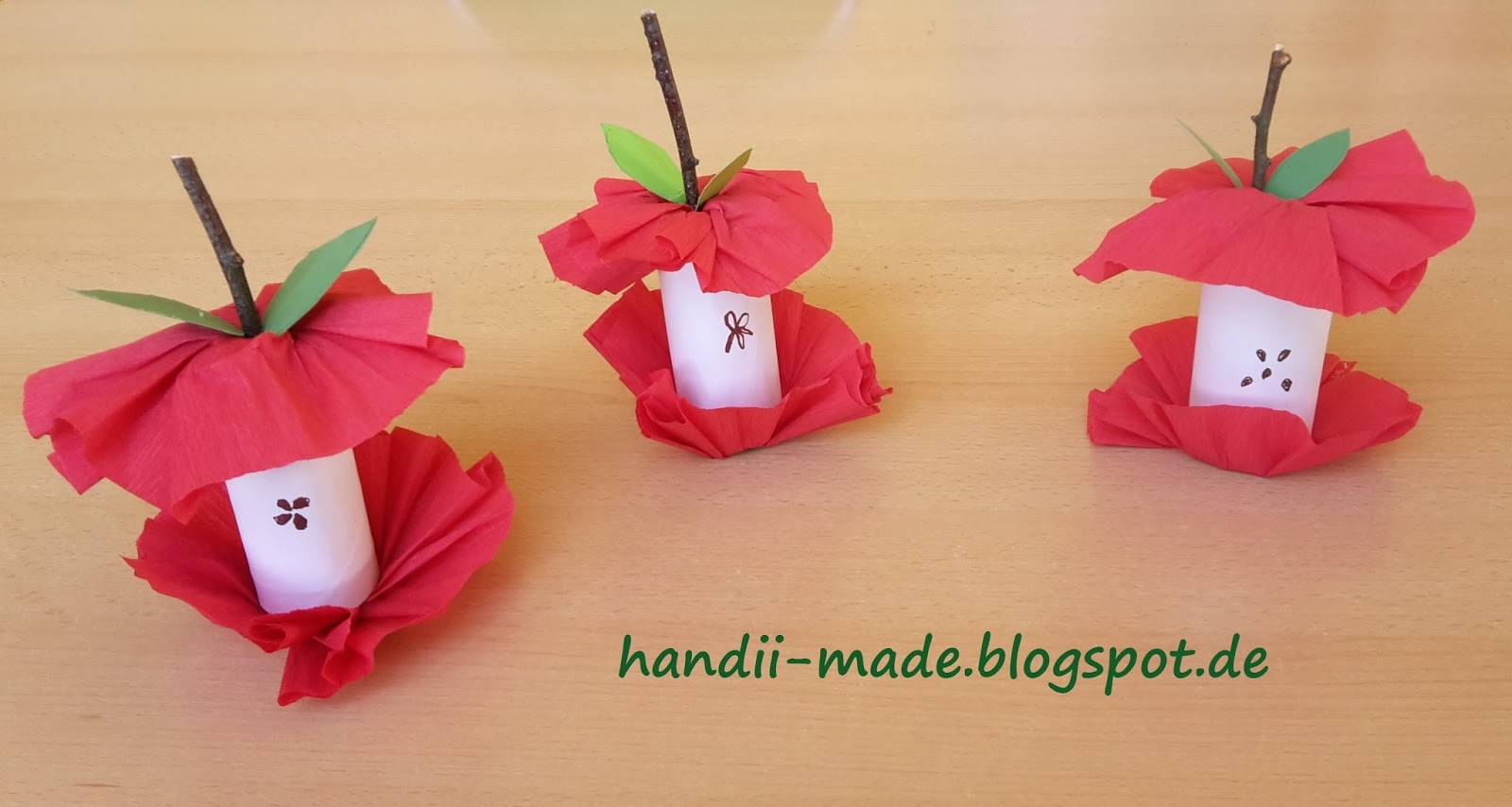 handii made: Äpfel aus Papprollen