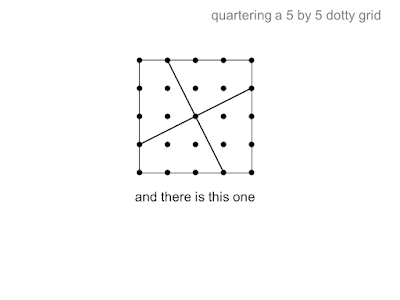 MEDIAN Don Steward mathematics teaching: quartering a 5 by 5 grid