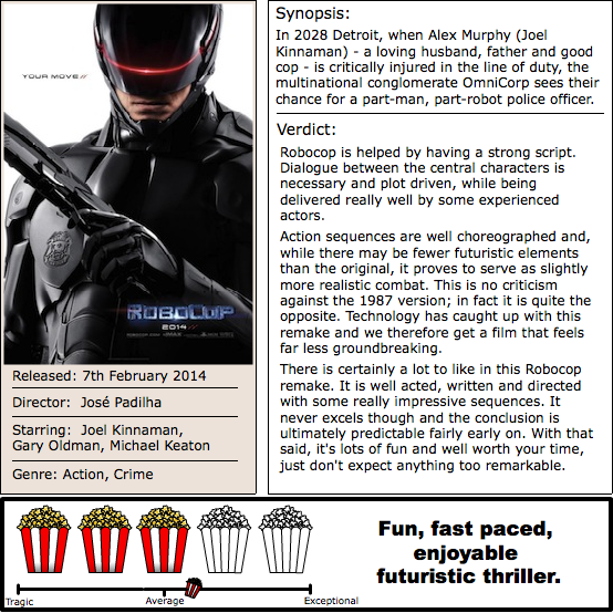 Phil on Films: Robocop - Review