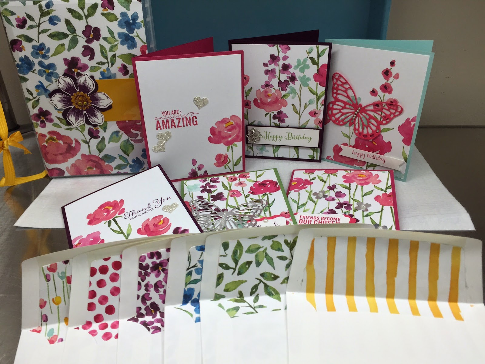 stamps with nance: Painted petals card assortment and card carry case
