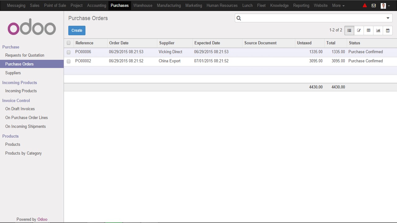 ODOO Honduras: Compras Mediante ODOO