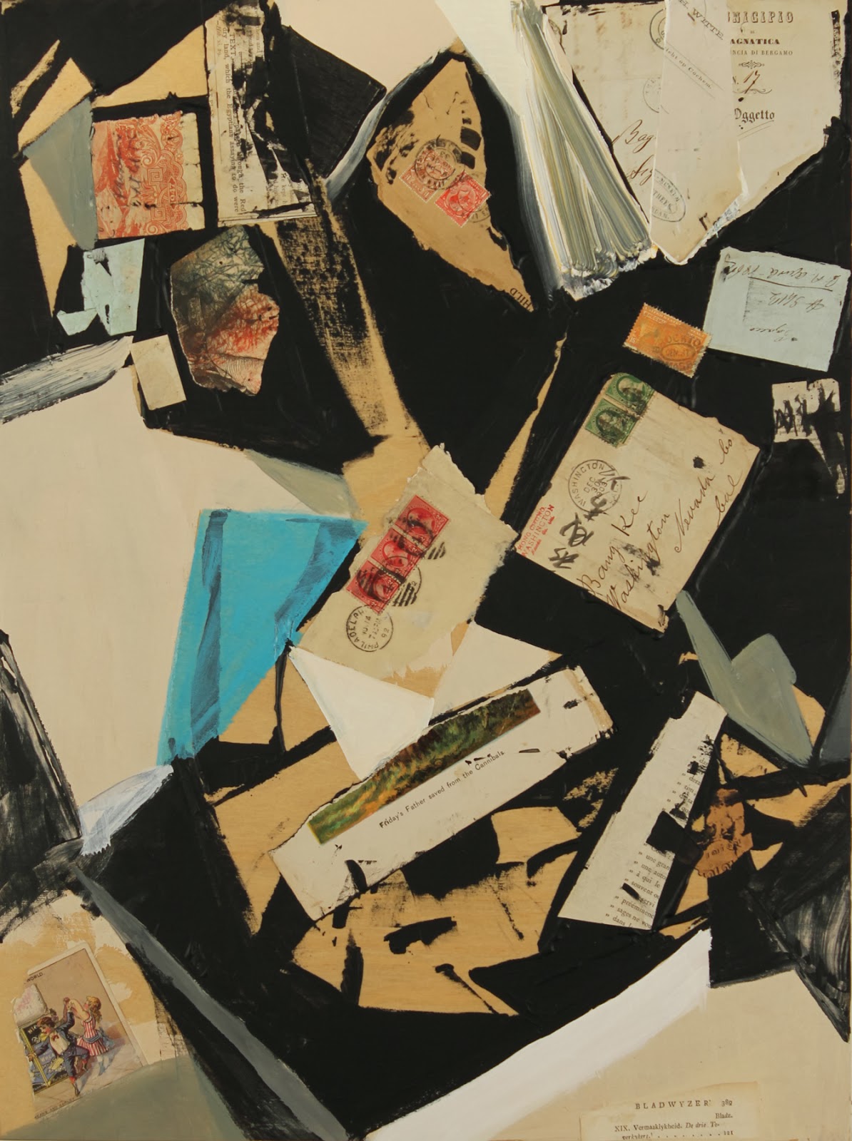 Michael Pauker: Acrylic and Collage on Panel