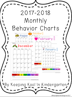 Keeping Kool In Kindergarten: Monthly Behavior Charts