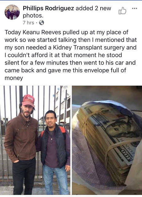Trending Now : Keanu Reeves Lend A Helping Hand To A Filipino Fan
