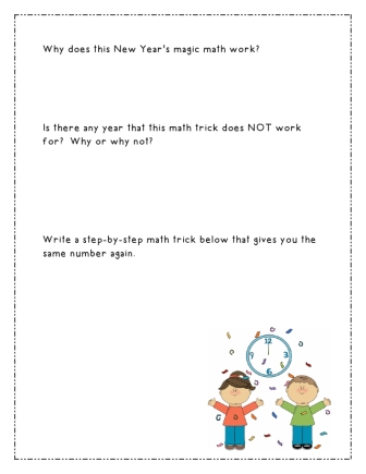Lovin' Learning: New Year Magic Math FREEBIE!