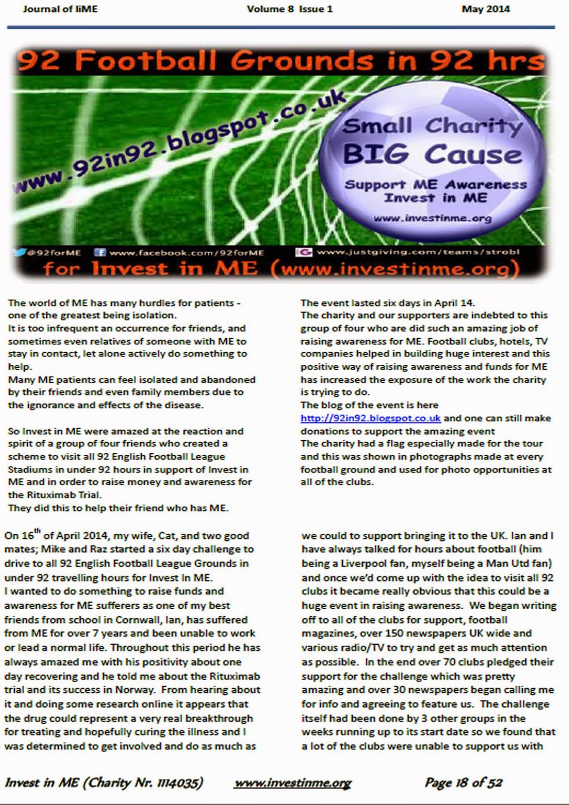 '92 in 92' Challenge for Invest In Me