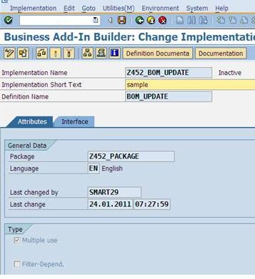 Implementing SAP BADI
