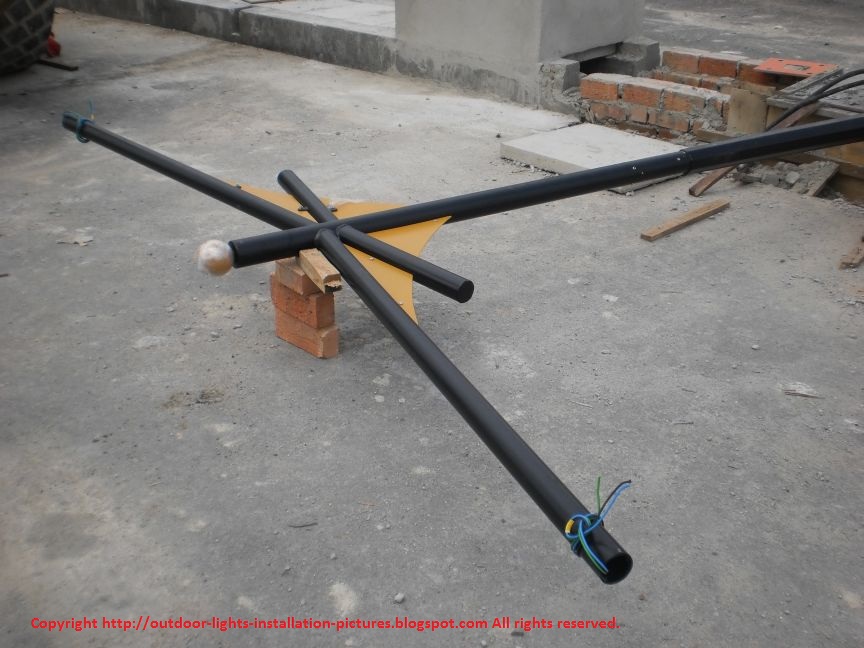 Outdoor Lights Installation Pictures: Outdoor lights feeder pillar