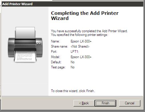 Instalasi Printer dengan driver yang di-support Windows XP