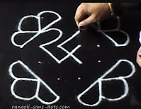 Rangoli designs with dots - 6 dots