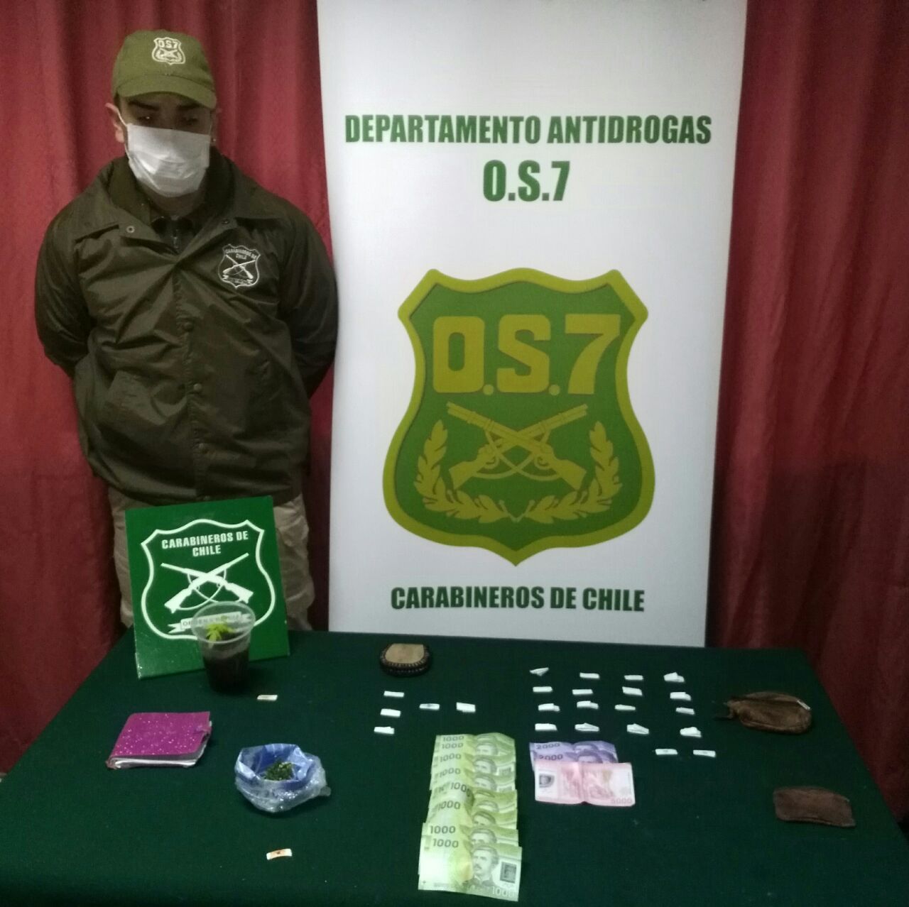 Sección OS7 de Carabineros detuvo a tres sujetos por tráfico de drogas en pequeñas cantidades ...