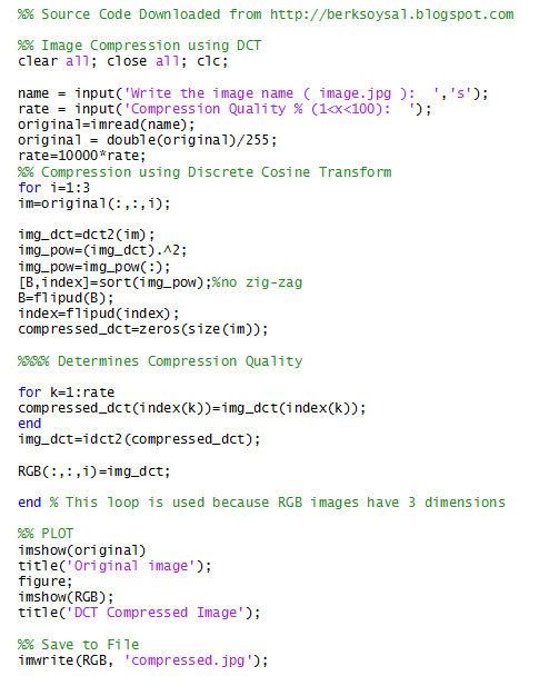 RGB Image Compression using Discrete Cosine Transform in MATLAB ( Code ...