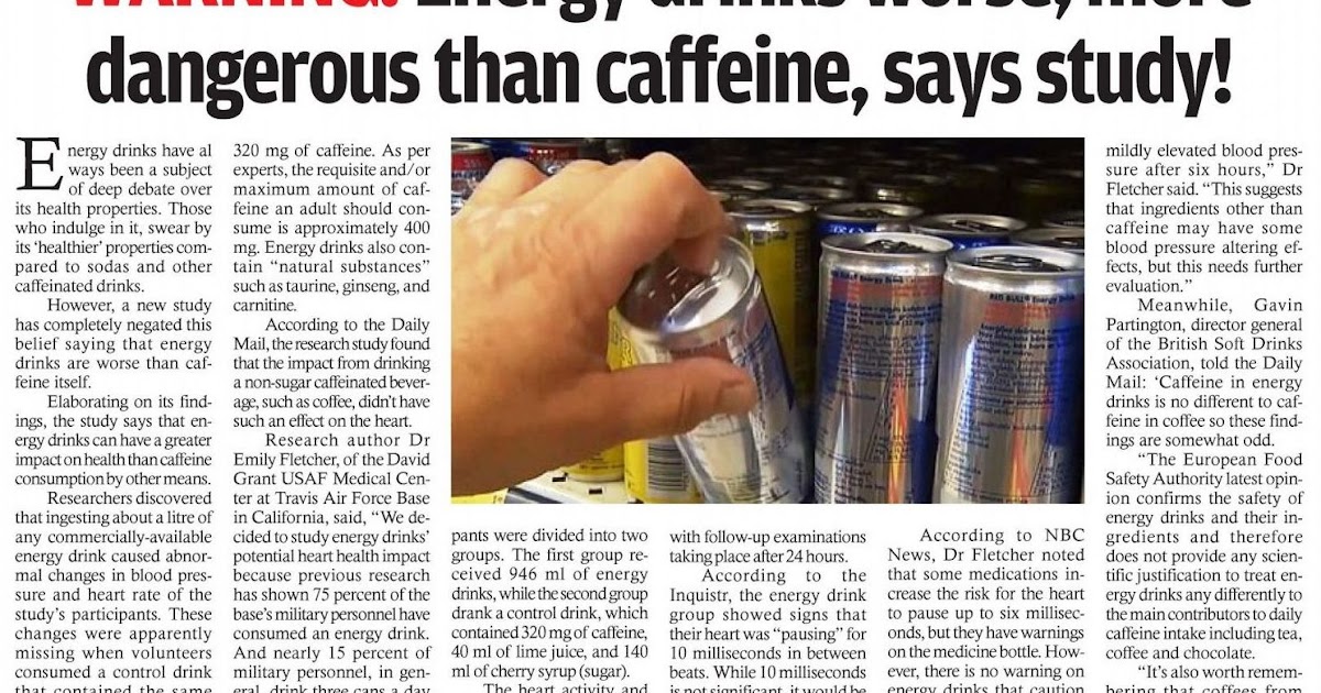 FOOD SAFETY LATEST: WARNING: Energy drinks worse, more dangerous than ...