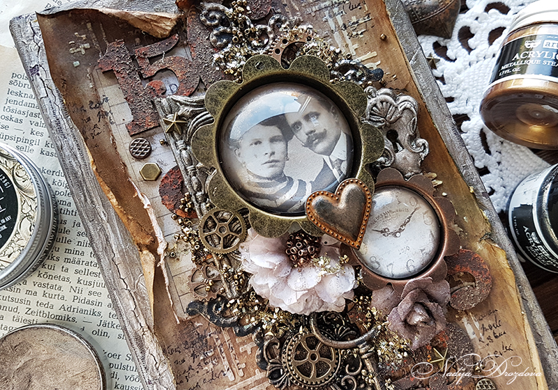 Mixed Media Place: Altered book cover by Nadya Drozdova