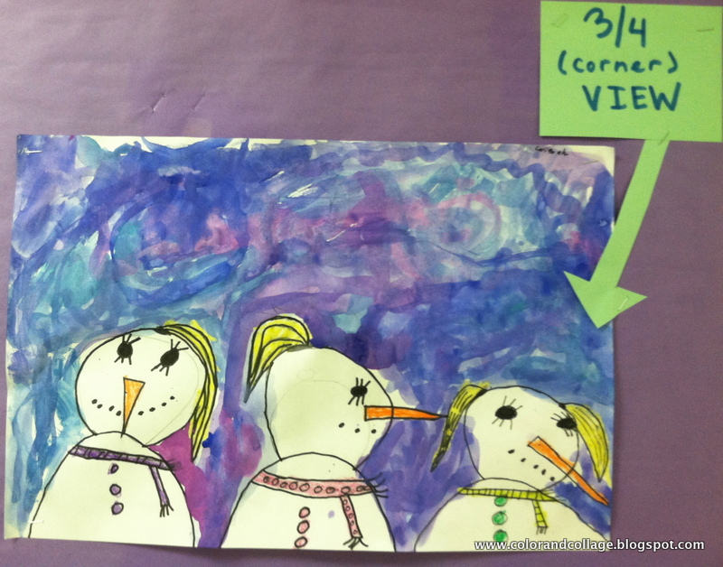 Color, collage, and much more: Snowman portraits, exploring directions