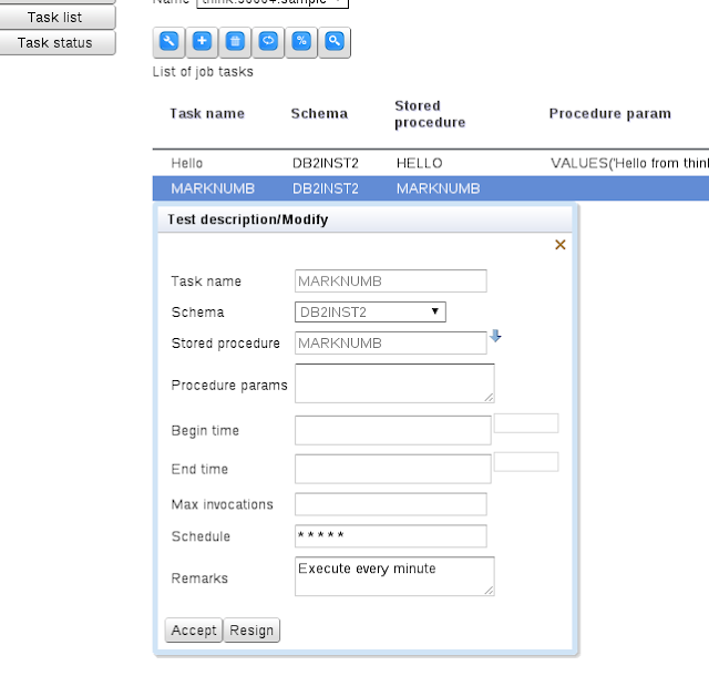 javahotel: DB2 Task Scheduler and web UI
