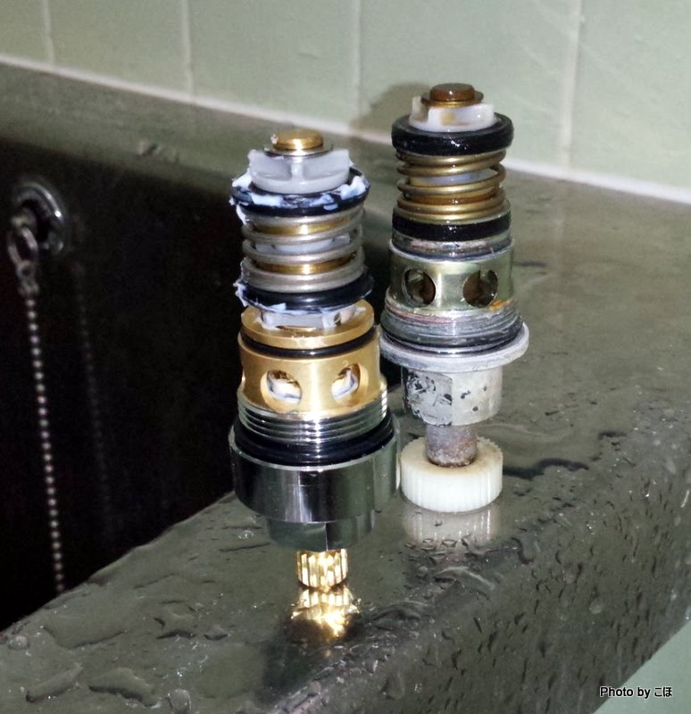 こほ の 趣味の部屋: INAX(LIXIL) サーモスタット付シャワーバス水栓 BF-4145T 切替弁交換