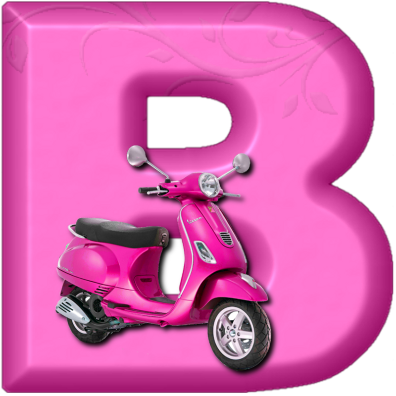 M. Michielin Alphabets: ALFABETO ROSA DE MOTO, PINK ALPHABET MOTO ...