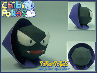 Pokemon Chibi Gastly, Gengar & Haunter Papercraft | Papercraft Paradise ...