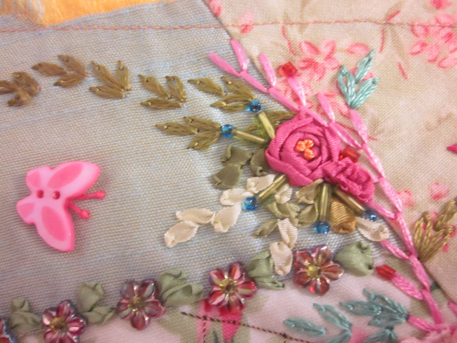 Crazy quilting stitches for homework...........