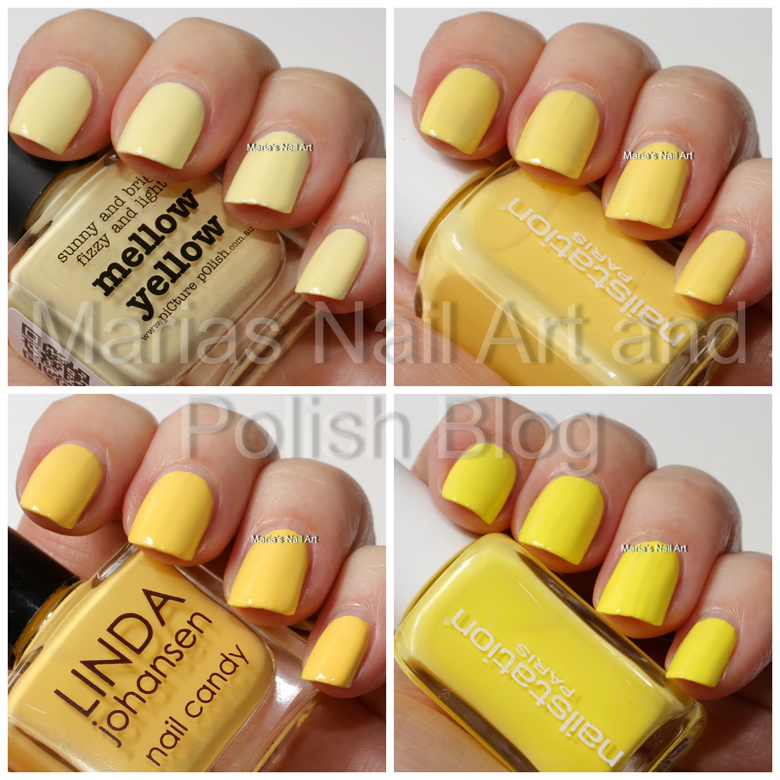 Marias Nail Art and Polish Blog: 4 shades of yellow: Picture Polish ...