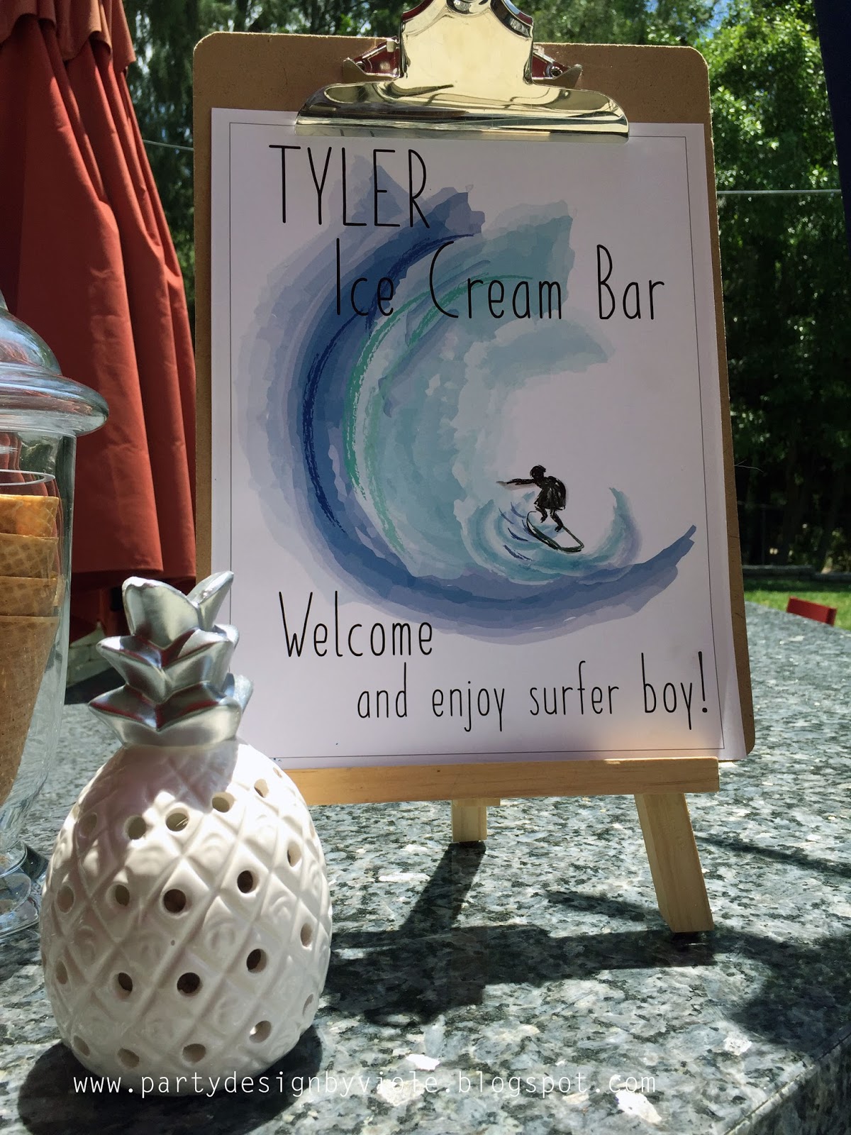 Ice Cream Bar "Surf theme Party" for Tyler
