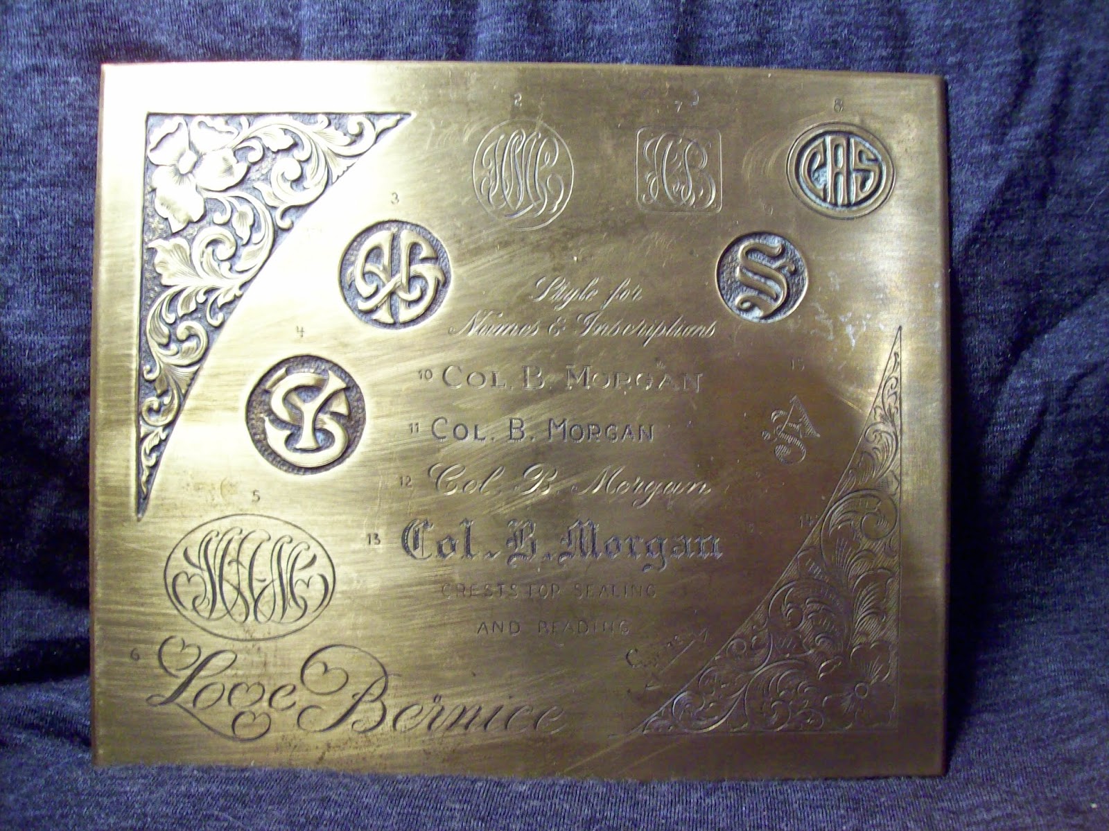 Gurney Engraving: Samples of hand-engraving