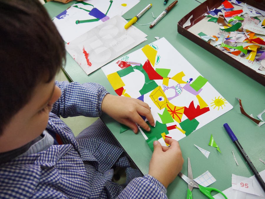 Girassol: Colagens com papel autocolante