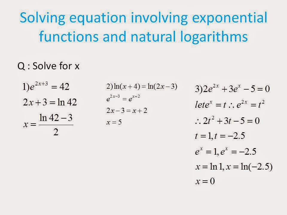 Math12: Chapter 8- Exponential and its inverse lnx function