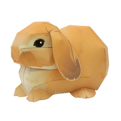 Brown Holland Lop Rabbit Paper Model : Pepakura Corner