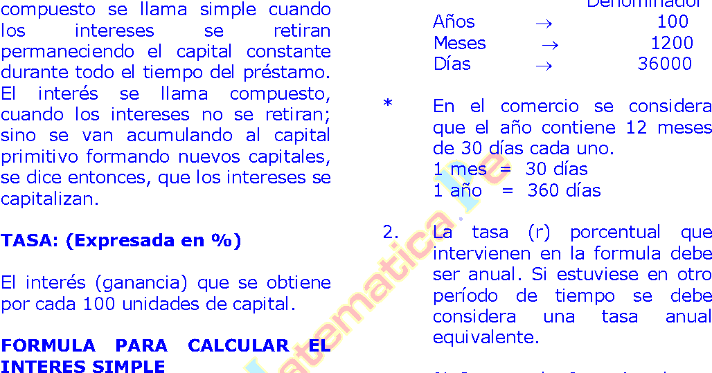 INTERÉS Y DESCUENTO SIMPLE EJERCICIOS RESUELTOS DE ARITMÉTICA ...