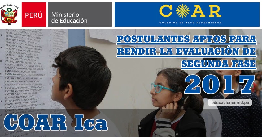 COAR Ica: Resultados Examen Admisión Primera Fase 2017 (15 Febrero ...