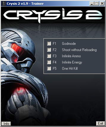 Crysis Game Trainers: Crysis 2_v1-9_Trainer |GRe|